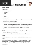 Flota o se hunde: Experimento para niños | PDF | Peso | Masa