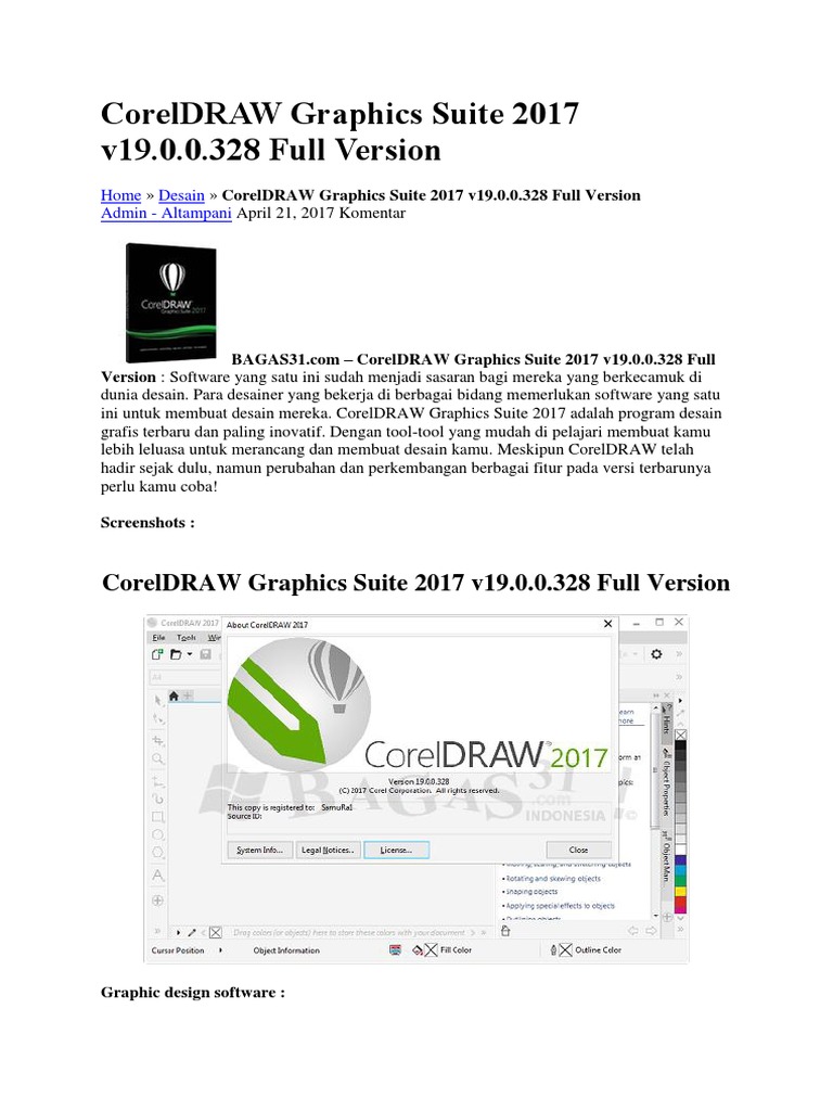 CorelDRAW Graphics Suite 2017 v19 | PDF | Seni | Teknologi & Rekayasa