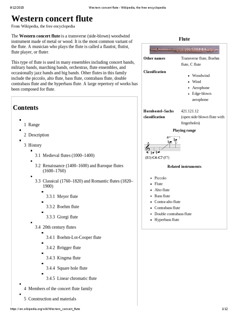 Western Concert Flute | PDF | Woodwind Instruments | Leisure