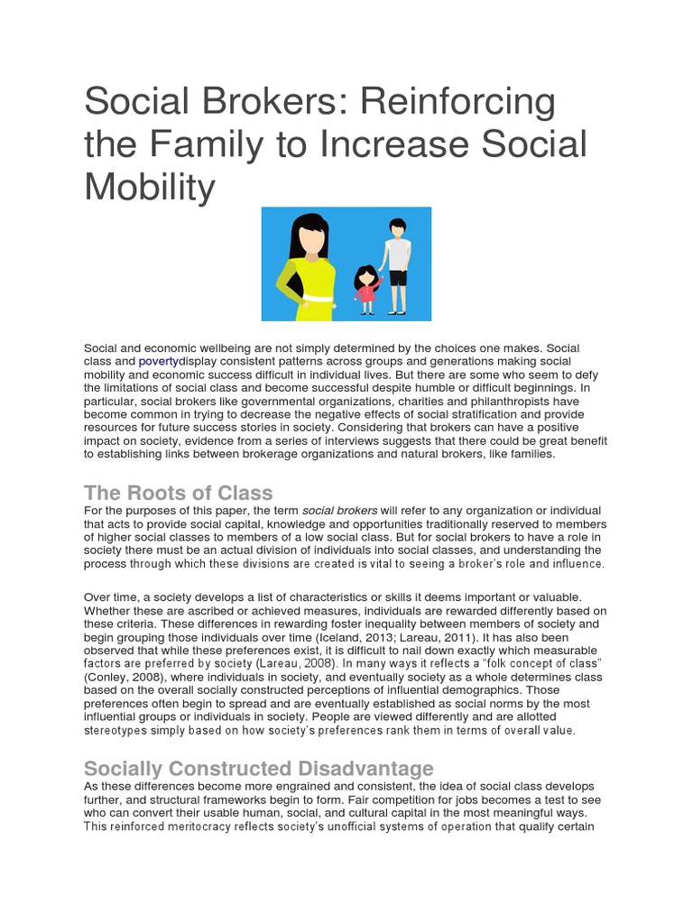 Social Brokers: Reinforcing The Family To Increase Social Mobility ...