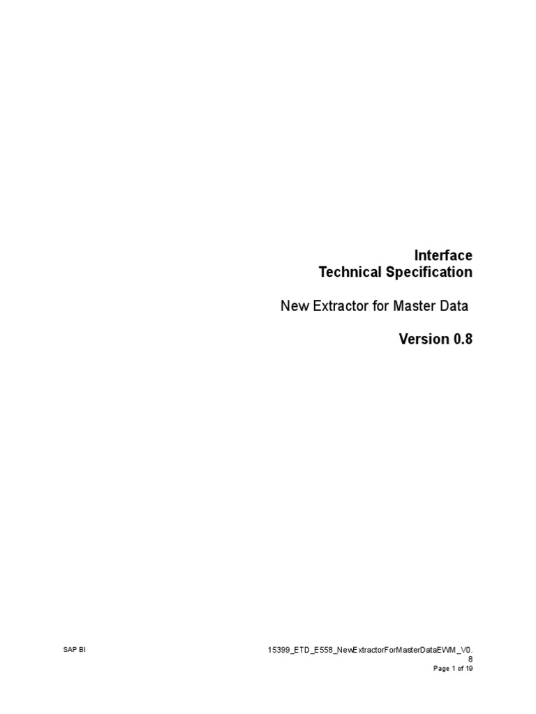New Exctractors For EWM Master Data - v1 | PDF | Interface (Computing) | Specification ...