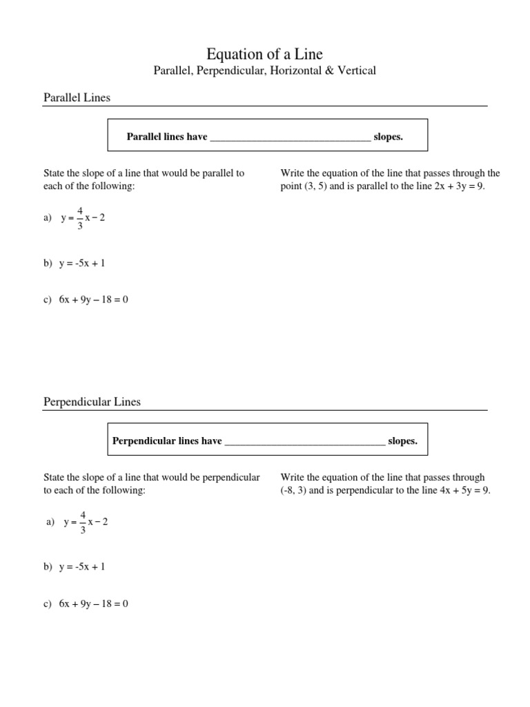 4 - Equations of Lines | PDF