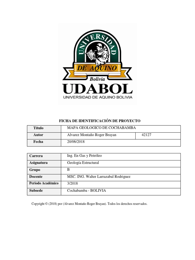 Mapa Geologico de Cochabamba | PDF | Estratigrafía | Falla (geología)