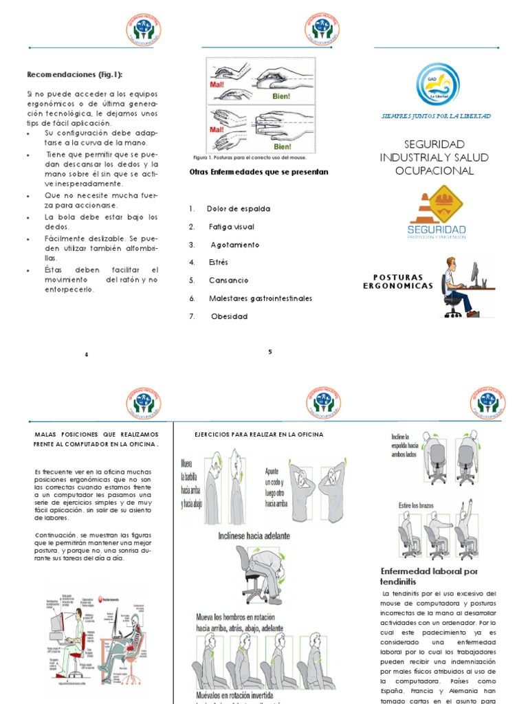 Triptico de Ergonomia | PDF | Factores humanos y ergonomía | Informática y tecnología de la ...
