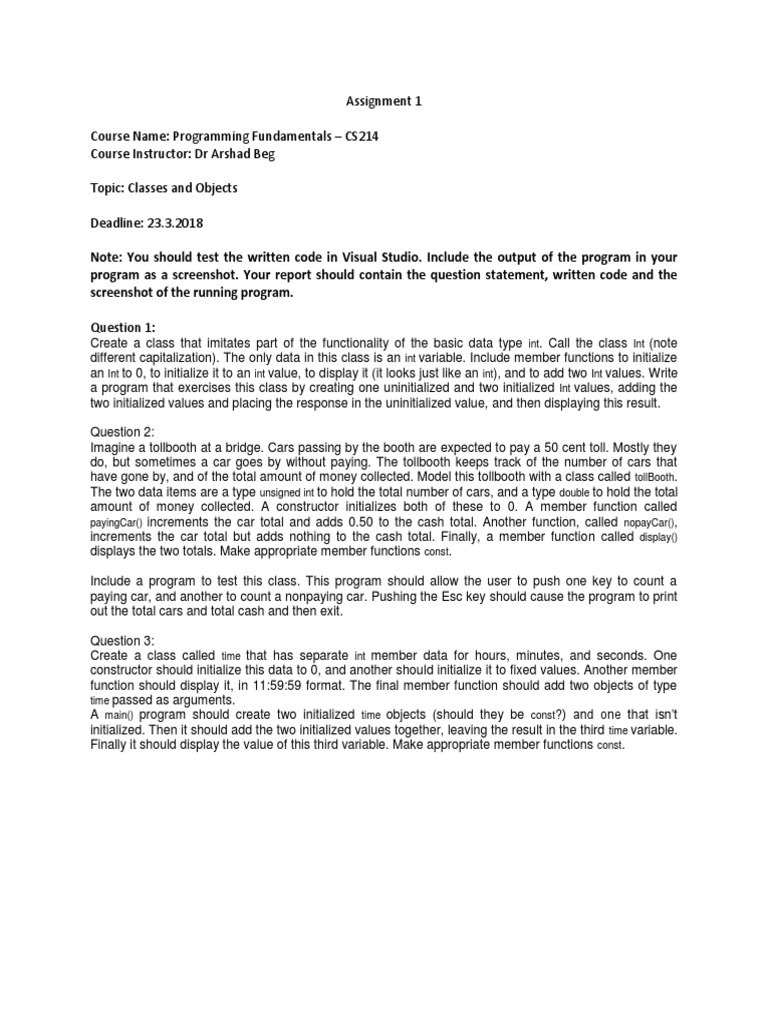 Assignment PF | Download Free PDF | Method (Computer Programming) | Subroutine