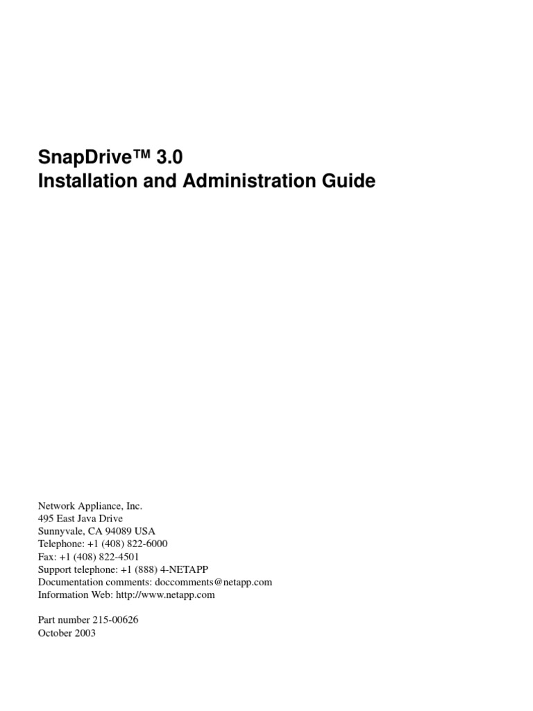 Snapdrive 3.01 Admin Guide | PDF | Areas Of Computer Science | Computer ...