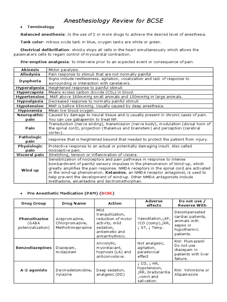 Anesthesiology Review | PDF | Pain | Anesthesia