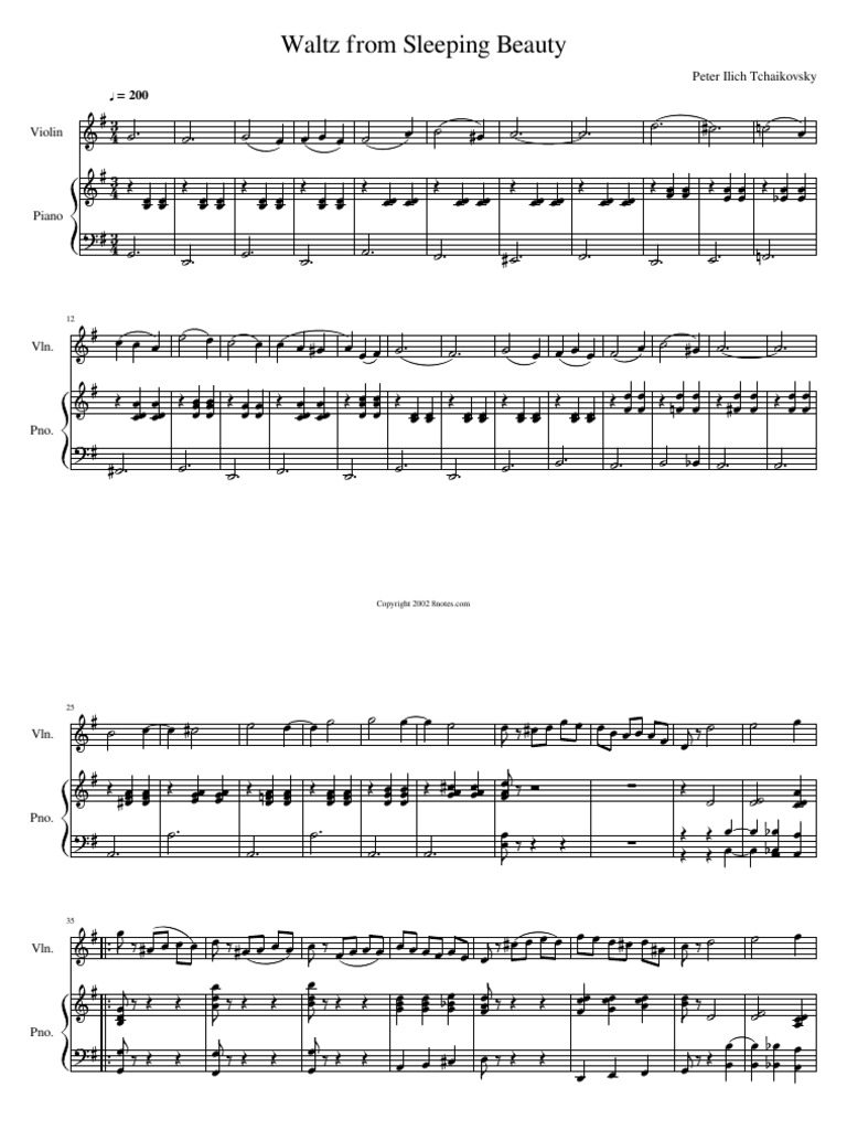 The Waltz From Sleeping Beauty | PDF | Classical Music | Leisure
