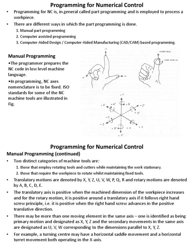 Manual Programming | PDF | Numerical Control | Cartesian Coordinate System