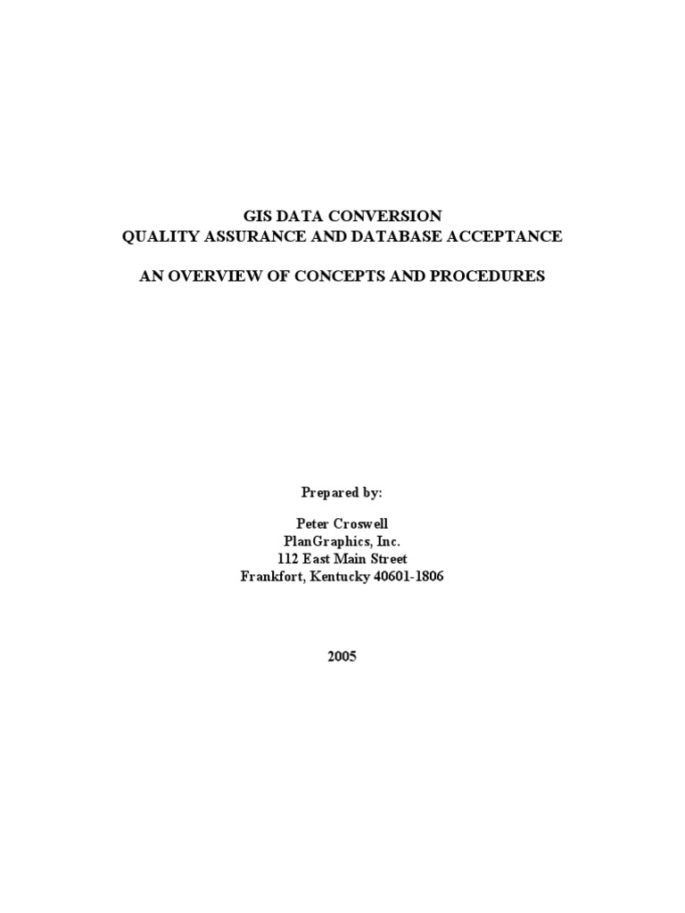GIS Quality Assurance for Eastmain Project | PDF | Data Quality ...