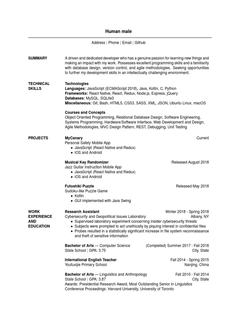 Anonymous Resume | PDF | Java Script | Computer Programming