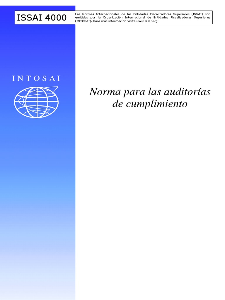 ISSAI 4000 - Spanish Version | PDF | Auditoría | Contralor