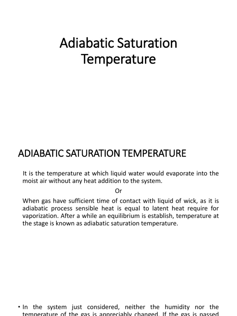 Adiabatic Saturation Temperature | Humidity | Temperature