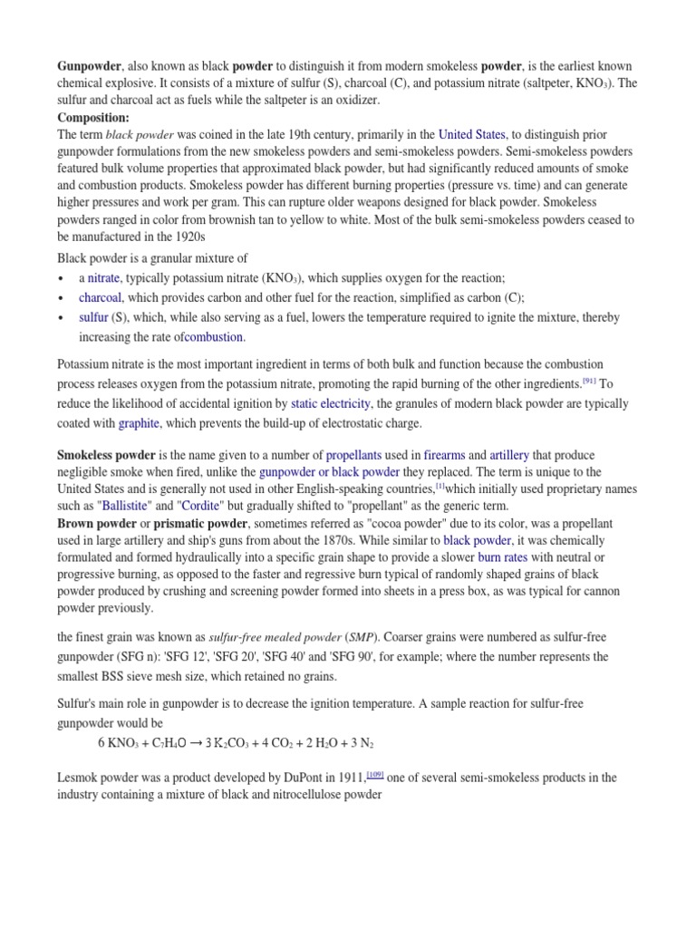 History of Black Powder and the Development of Smokeless Gunpowder ...