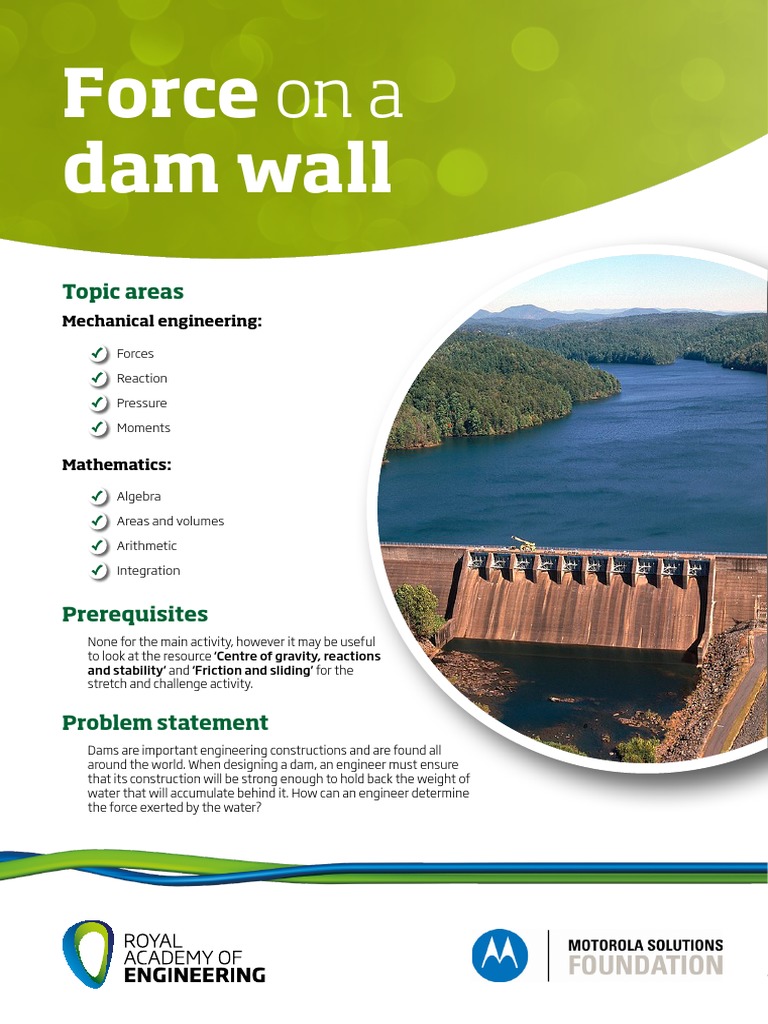 Force On A Dam Wall FINAL | PDF | Pressure | Center Of Mass