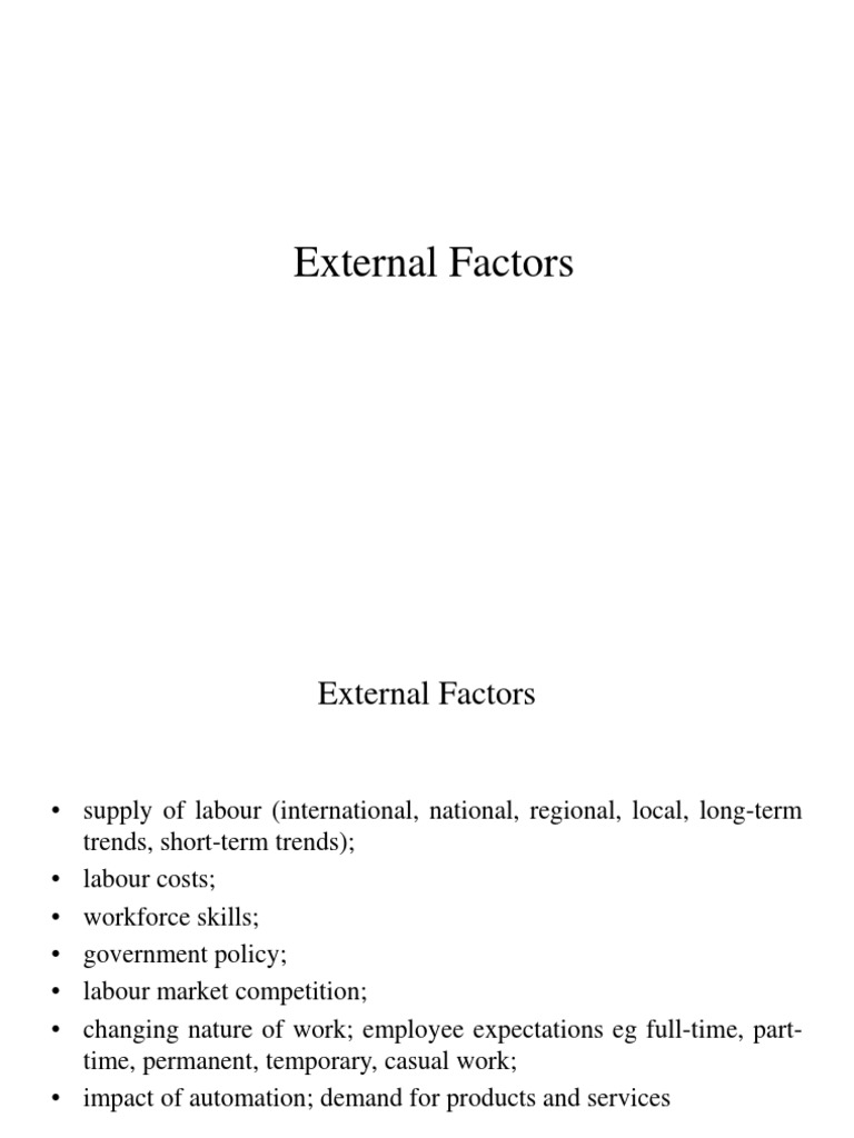 External Factors Affecting Labour Supply and Demand | PDF | Labour ...