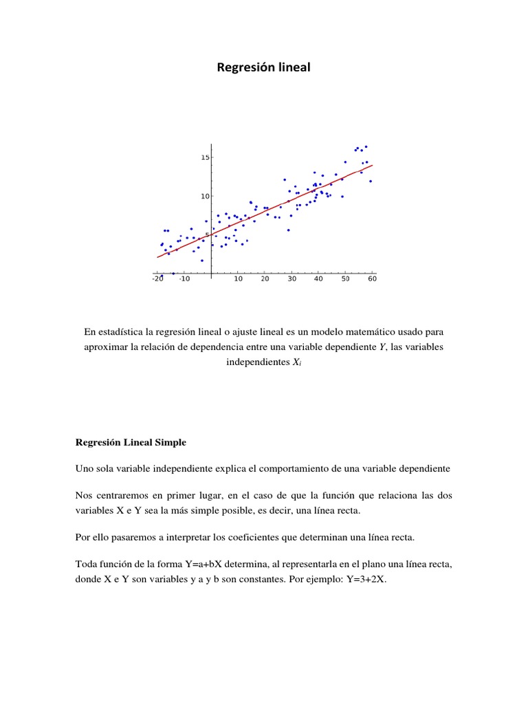 Regresion Lineal Simple | PDF