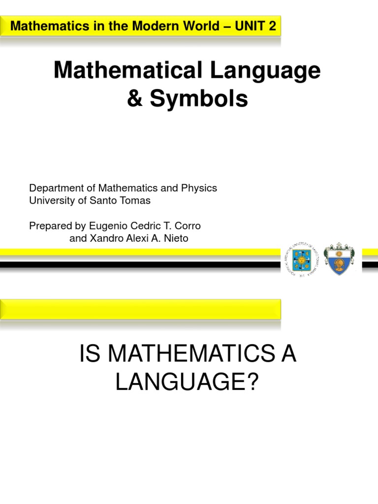 2.0 - Mathematical Language and Symbols _including Sets_(1) | Set ...