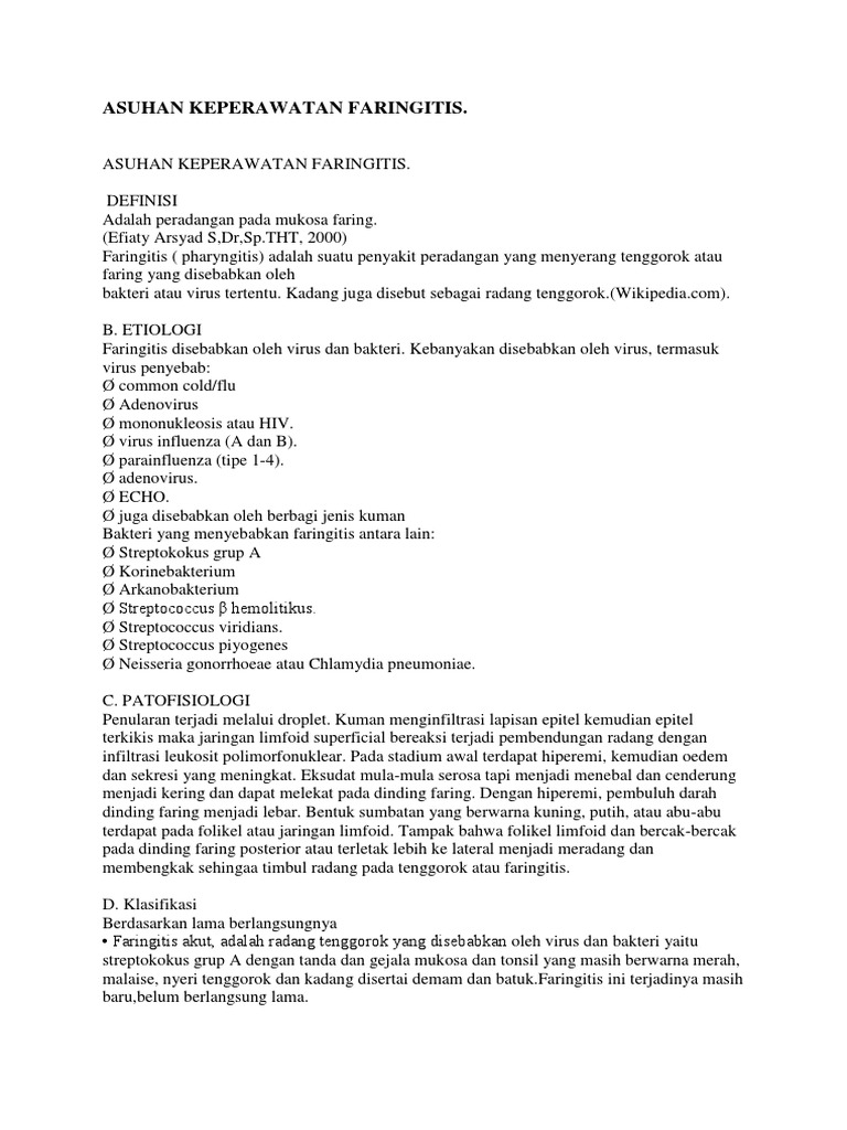 MENGENAL PENYAKIT FARINGITIS | PDF