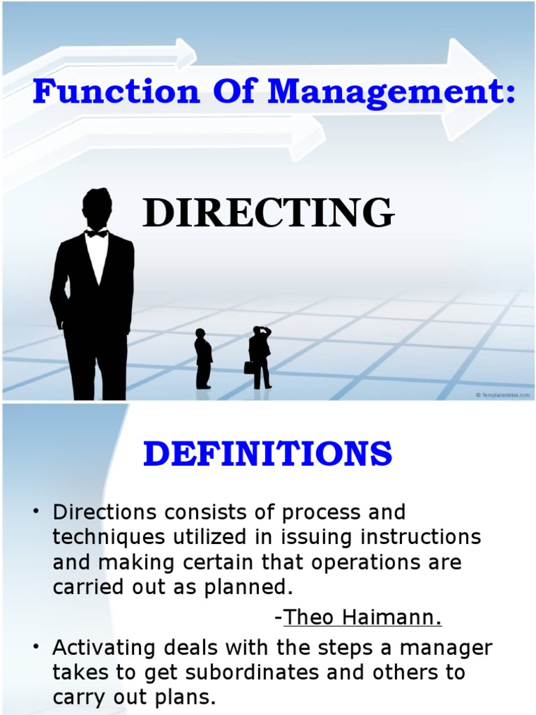 Function of Management:: Directing | PDF