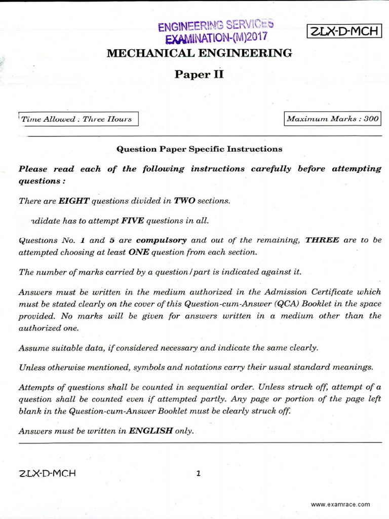 Ies Conventional Mechanical Engineering 2017 Paper 2 Pdf Download