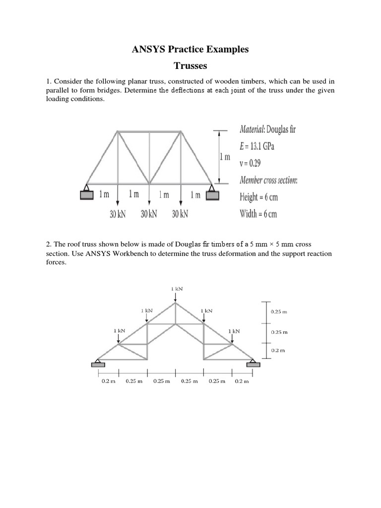 ANSYS Truss Analysis Examples | PDF | Truss | Structural Steel