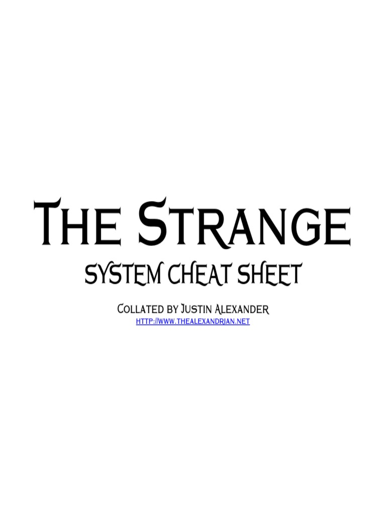 Strange Cheat Sheet PDF | PDF | Teaching Methods & Materials