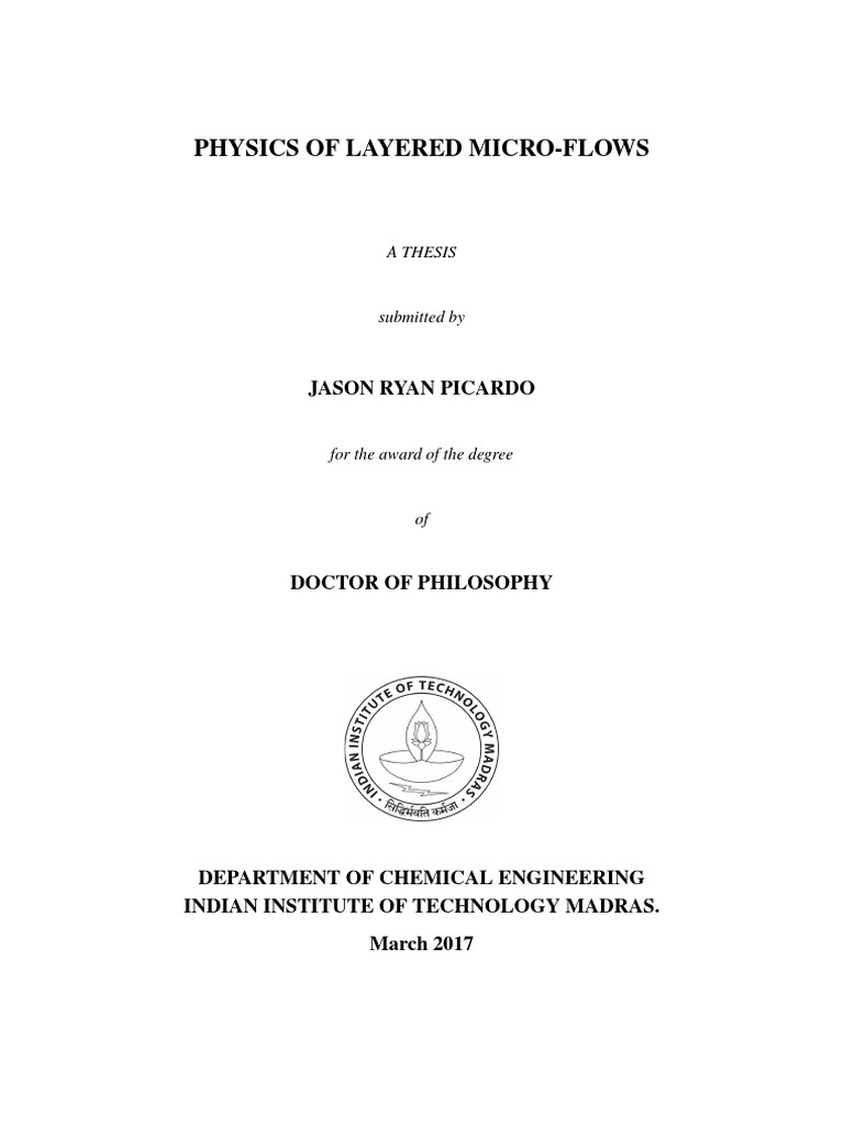 PHD Thesis: Physics of Layered Microflows | PDF | Fluid Dynamics ...