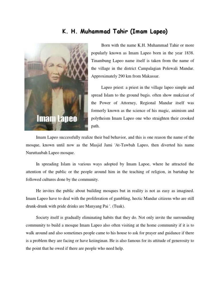 Biografi Imam Lapeo | PDF | Mosque | Muhammad