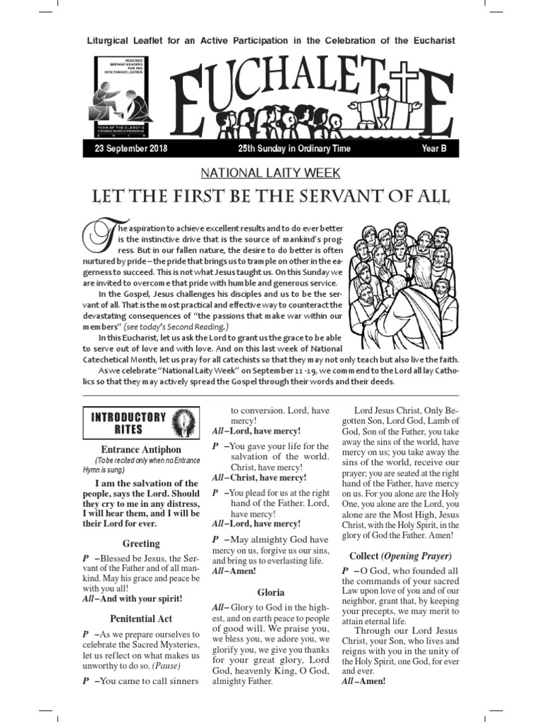 Let The First Be The Servant of All: National Laity Week | PDF | God ...