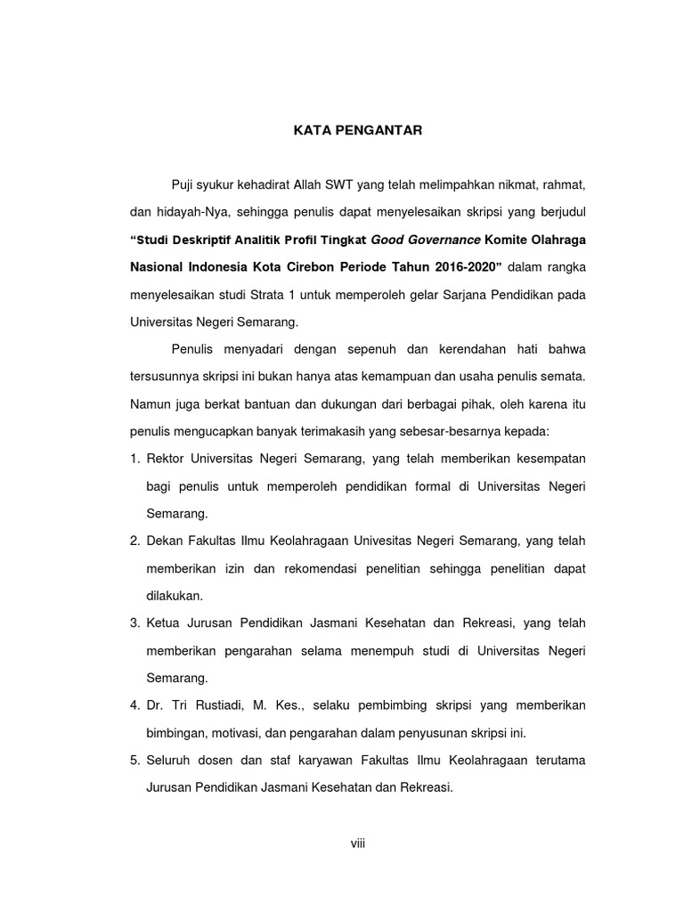 Contoh Kata Pengantar Skripsi Pdf Karier Perkembangan Perjalanan
