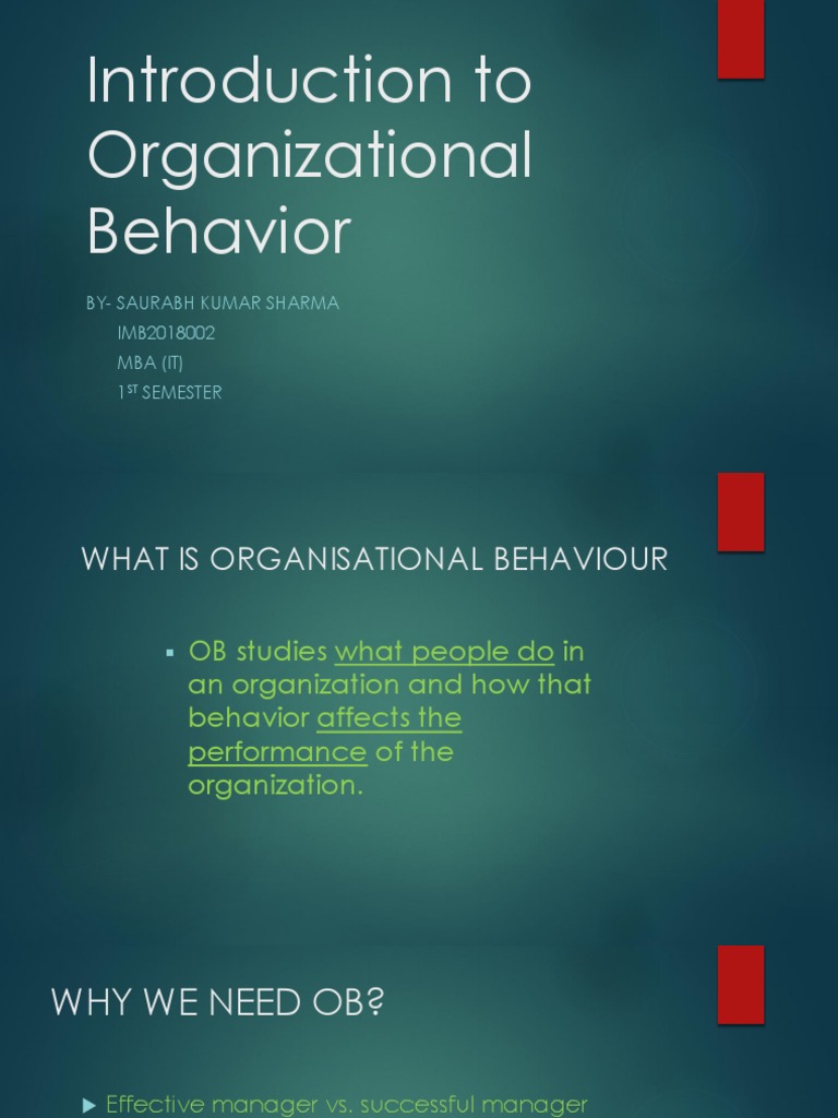 Introduction To OB (PPT1) | PDF