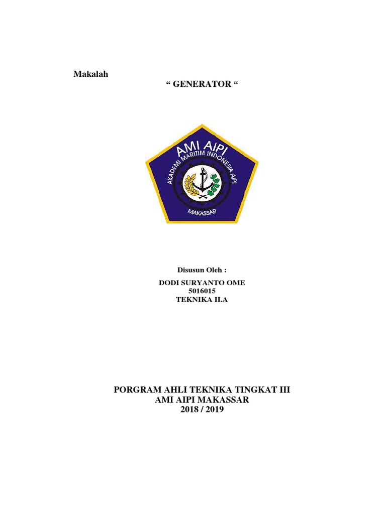 Contoh Makalah Generator | PDF