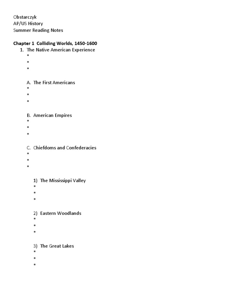 Ch.1 Reading Notes Template | PDF | Africa | The United States