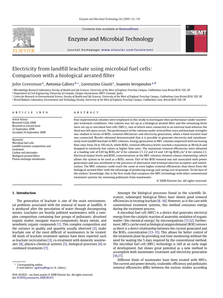 Enzyme and Microbial Technology | PDF | Physical Sciences | Materials