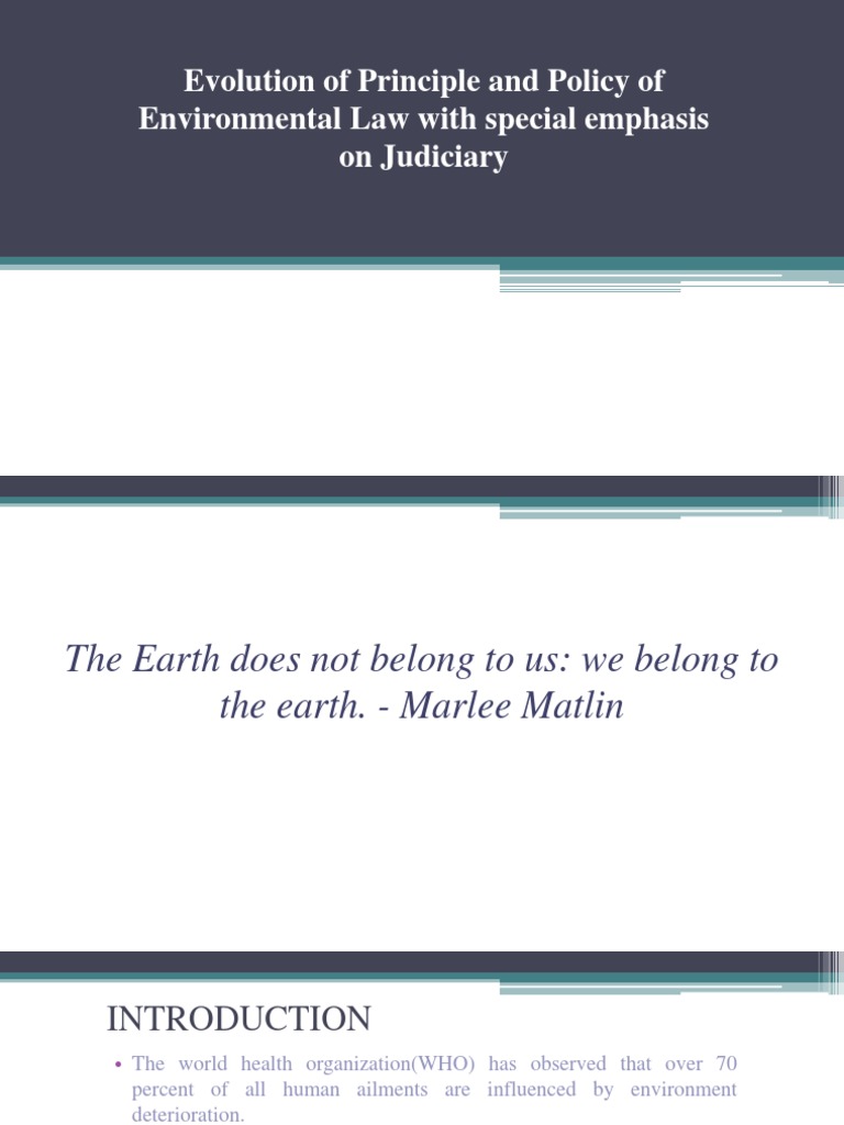 Evolution of Environmental Law and Policy | PDF | Environmental Law ...
