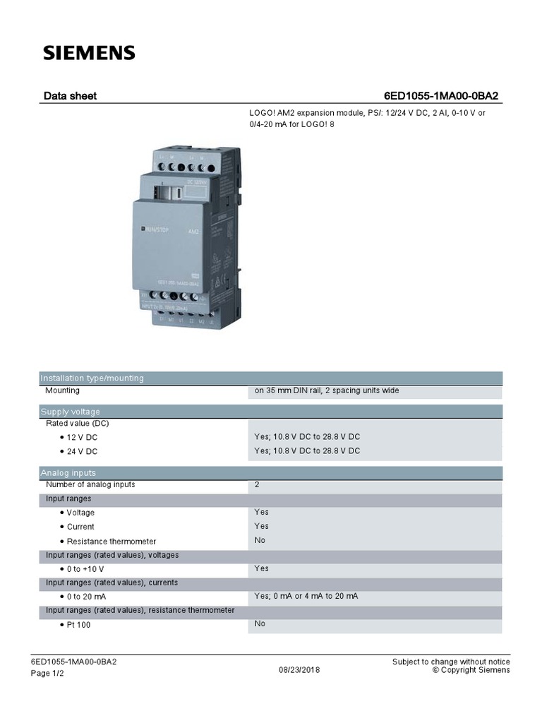 6ED10551MA000BA2 Datasheet en | PDF | Electromagnetism | Electric Power