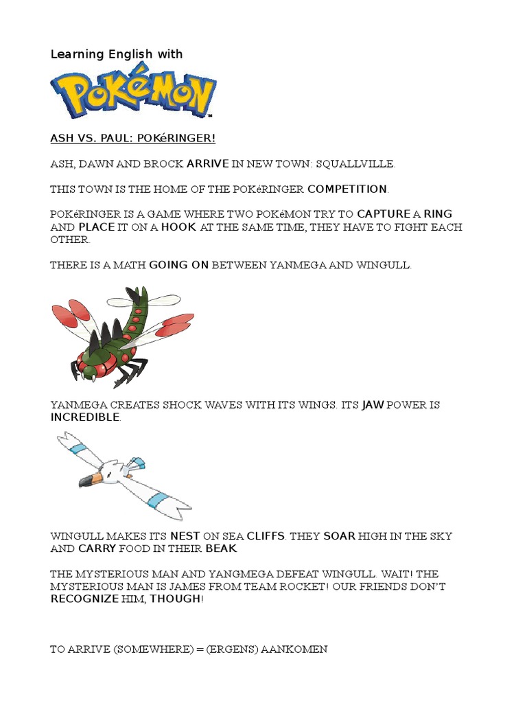 Learning English With Pokémon XIV | PDF | Series | Entertainment