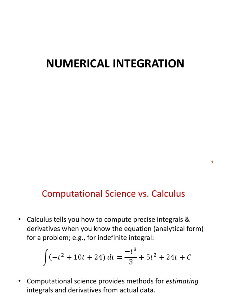 Numerical Integration | PDF | Integral | Derivative