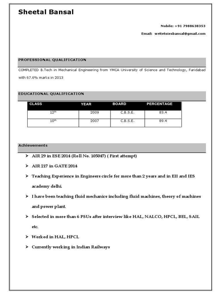 Sheetal Bansal CV | PDF