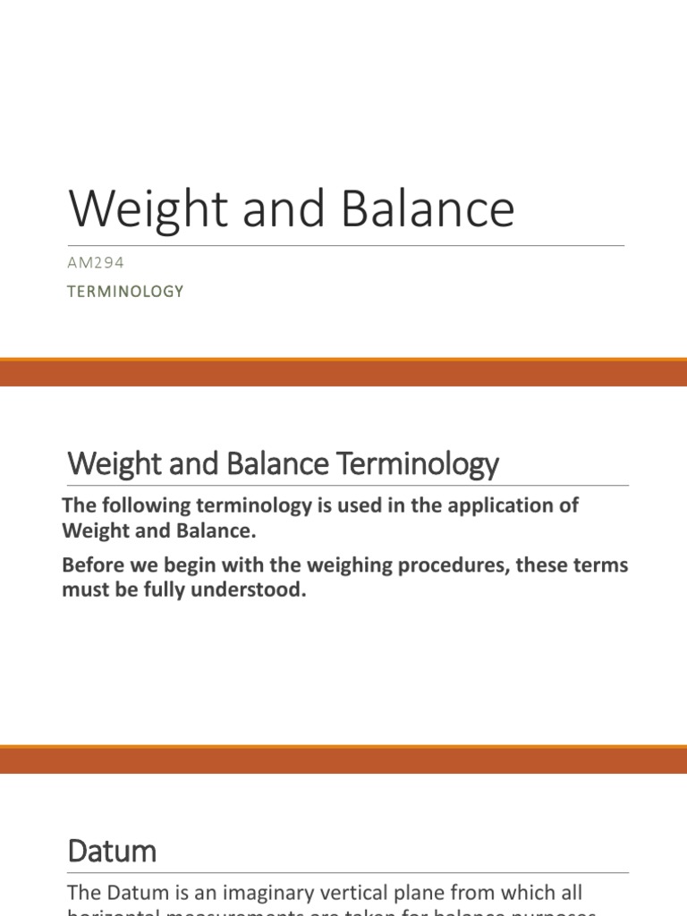 Weight and Balance Terminology 2nd Lesson | PDF | Weighing Scale | Aircraft