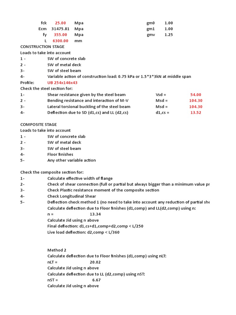 Composite Beams Flowchart | PDF | Beam (Structure) | Building Engineering