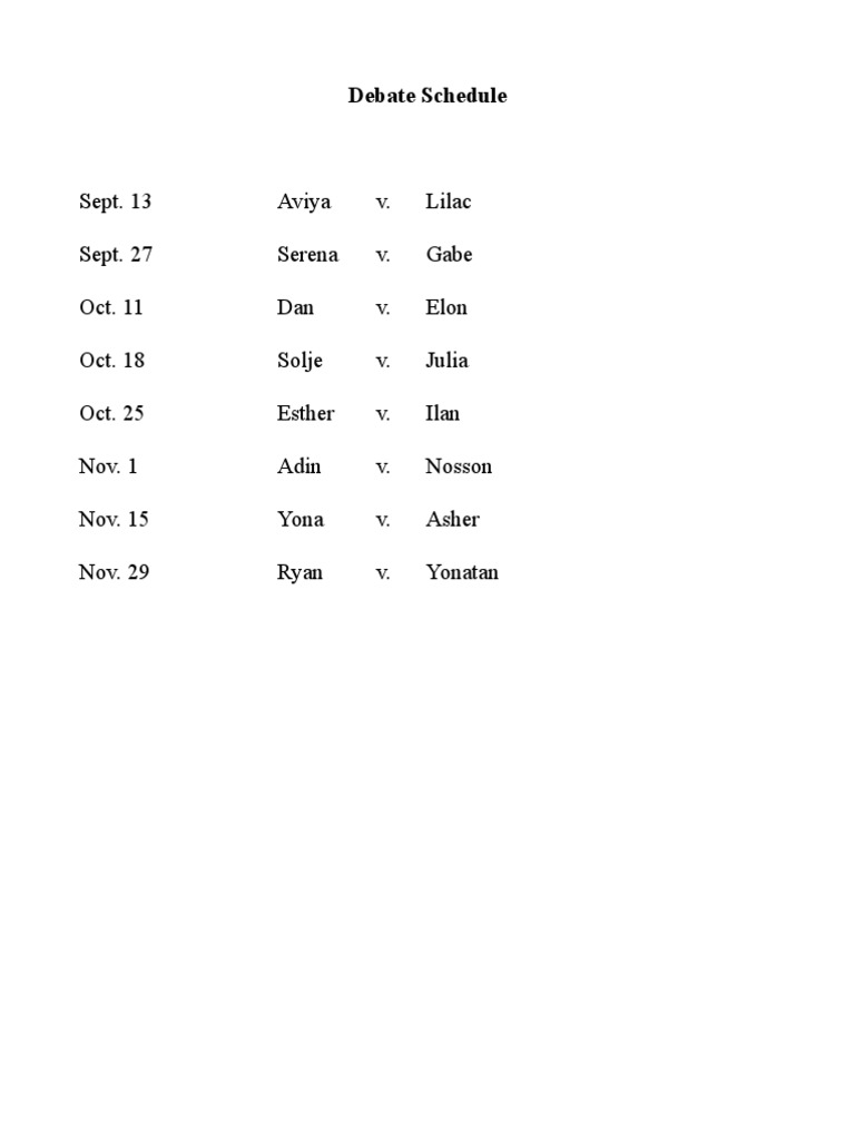 Debate Schedule | PDF