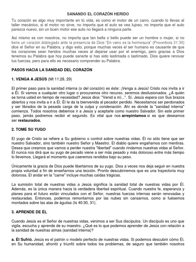 Sanando El Corazón Herido | PDF | Jesús | Cristo (título)