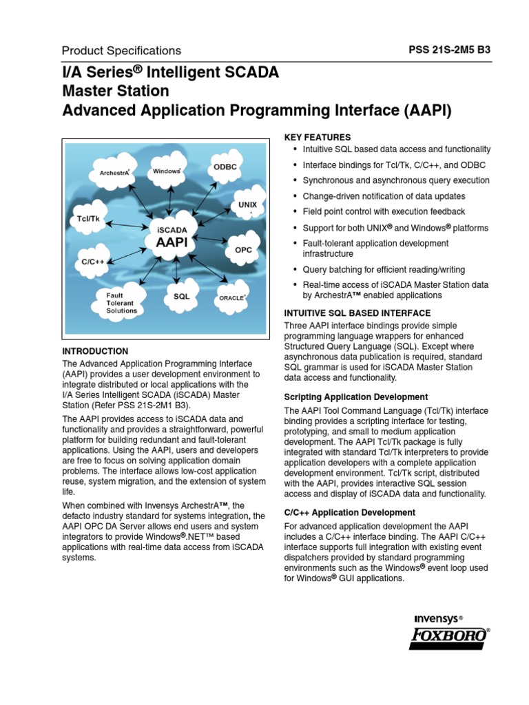 I/A Series Intelligent SCADA Master Station Advanced Application ...