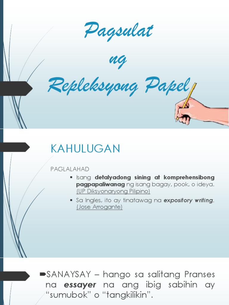 Pagsulat Ng Repleksyong Papel