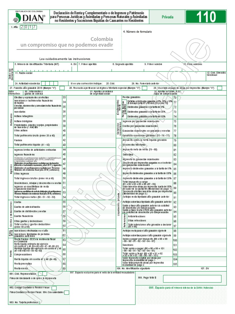 Formulario 110 2018 PDF | PDF | Dividendo | Impuestos