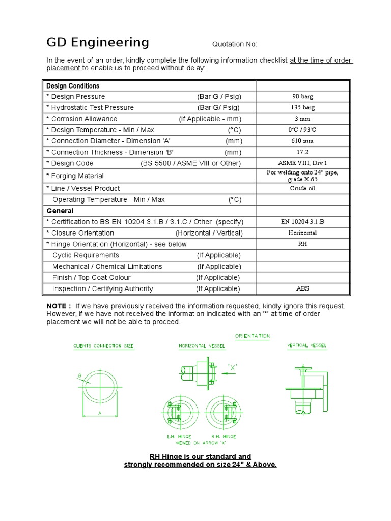 Checklist GD Bandlock | PDF | Door | Pipe (Fluid Conveyance)