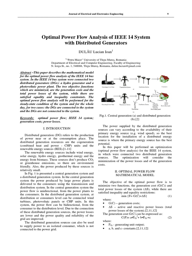 Optimal Power Flow Analysis | PDF | Electricity Generation ...