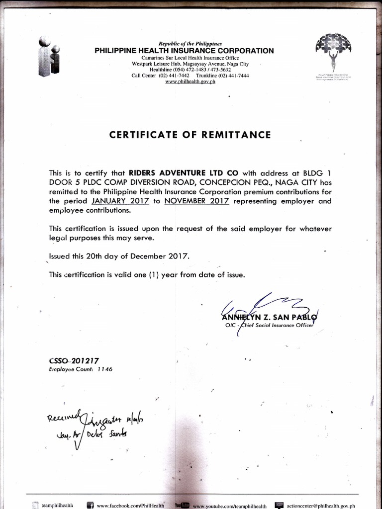 Certificate: Remittance | PDF